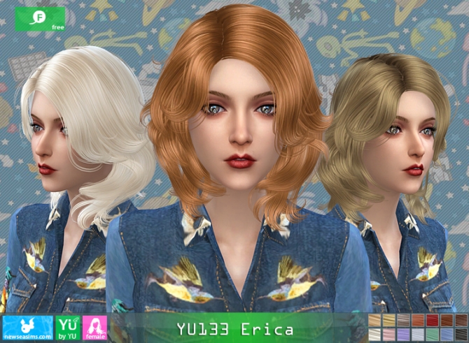 YU133 Erica hair at Newsea Sims 4 » Sims 4 Updates