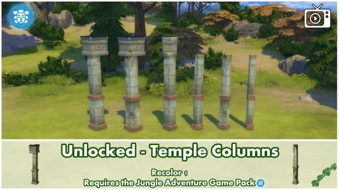 Unlocked Temple Columns Jungle Adventure by Bakie at Mod The Sims ...