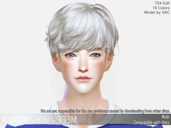 Hair 333M at May Sims » Sims 4 Updates