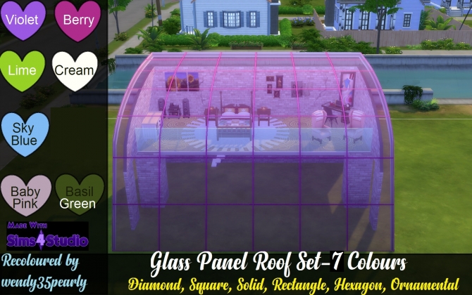 Glass Roof Set 7 Colours each Design by wendy35pearly at Mod The Sims ...