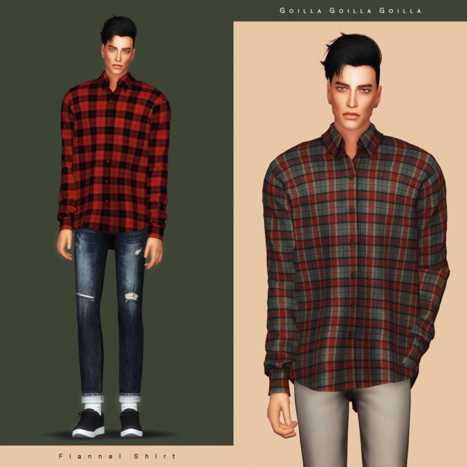 Flannel Shirt at Gorilla » Sims 4 Updates