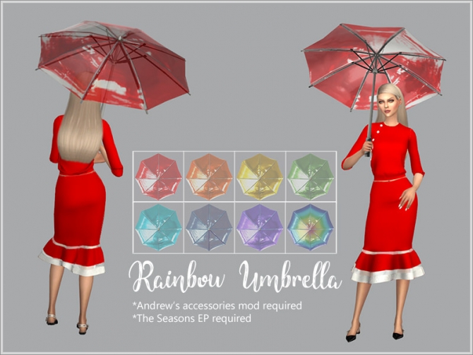 Transparent Rainbow Umbrellas by Giulietta at Sims 4 Studio » Sims 4 ...