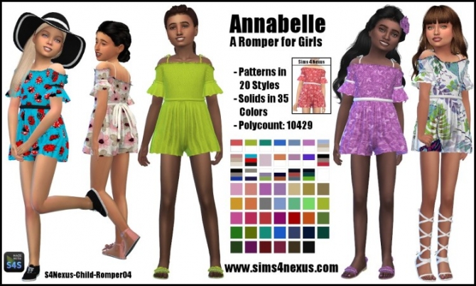 Annabelle romper by SamanthaGump at Sims 4 Nexus » Sims 4 Updates
