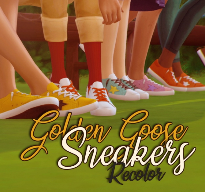Starlord’s Golden Goose Sneakers Recolor at Miss Ruby Bird » Sims 4 Updates
