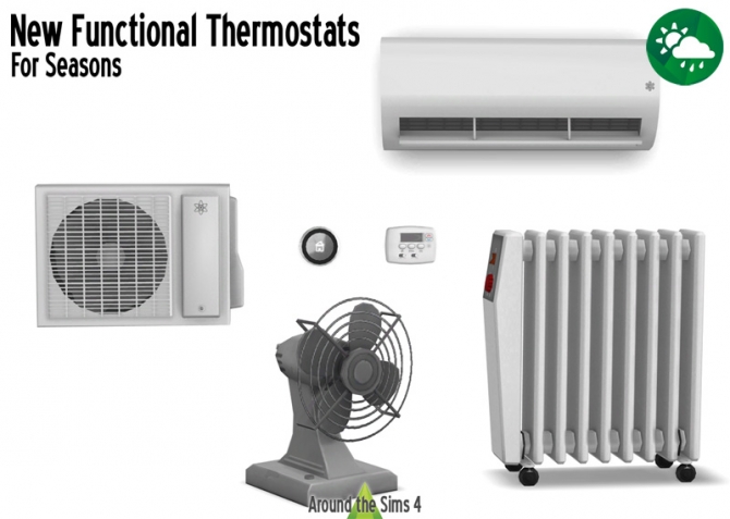 Functional Thermostats by Sandy at Around the Sims 4 » Sims 4 Updates