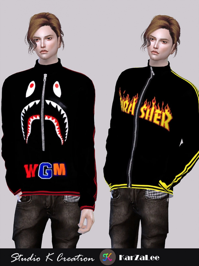 Giruto 63 full-zip sweatshirt at Studio K-Creation » Sims 4 Updates