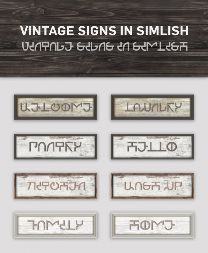 Vintage Signs in Simlish at SimPlistic » Sims 4 Updates