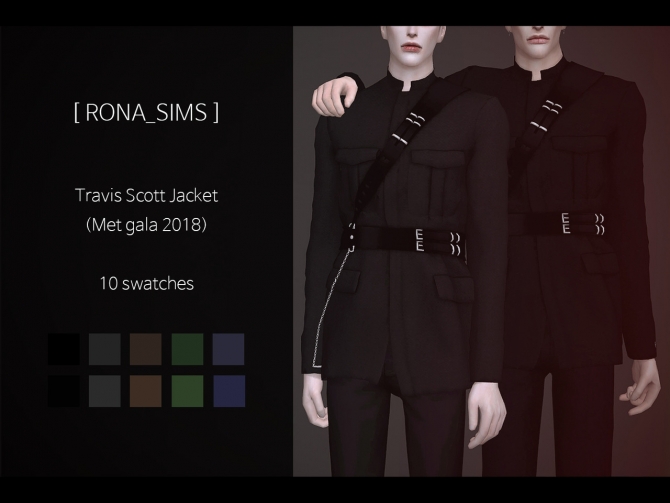 Travis Scott Jacket (Met Gala 2018) at Rona Sims » Sims 4 Updates