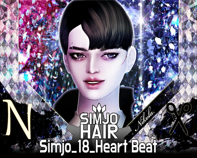 Hair 18 Heart Beat at Kim Simjo » Sims 4 Updates