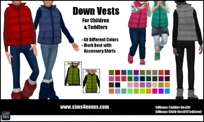 Down Vests by SamanthaGump at Sims 4 Nexus » Sims 4 Updates