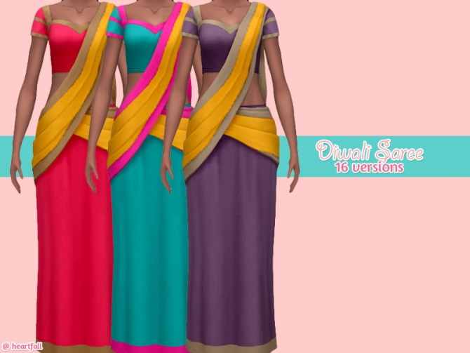 Diwalee saree at Heartfall » Sims 4 Updates