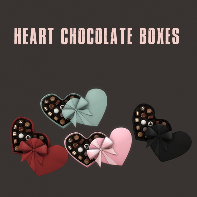 Heart Chocolate Boxes at Leo Sims » Sims 4 Updates