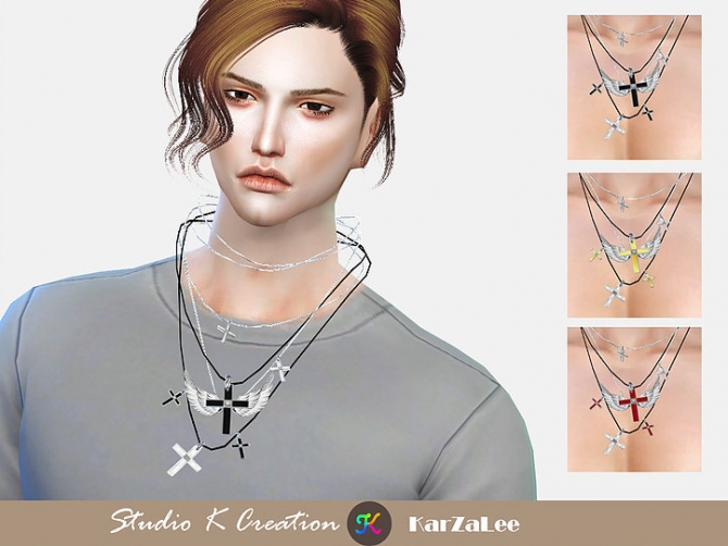 Cross wings necklace at Studio K-Creation » Sims 4 Updates