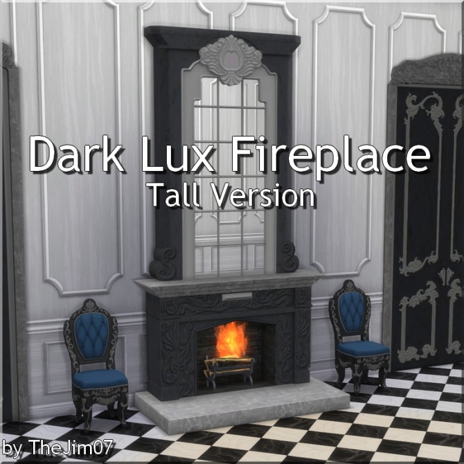 Dark Lux Fireplace - Tall Version by TheJim07 at Mod The Sims » Sims 4 ...