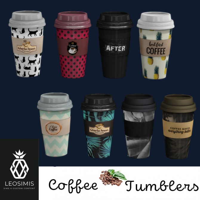 Coffee Tumblers at Leo Sims » Sims 4 Updates