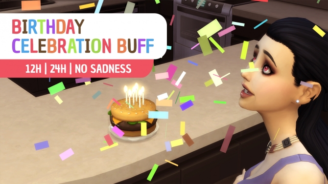 Birthday Celebration Buff by Nova JY at Mod The Sims » Sims 4 Updates