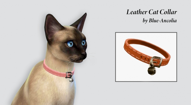 Leather cat collar at Blue Ancolia » Sims 4 Updates