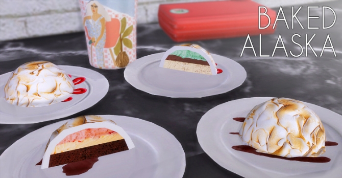 Baked Alaska cake at Descargas Sims » Sims 4 Updates