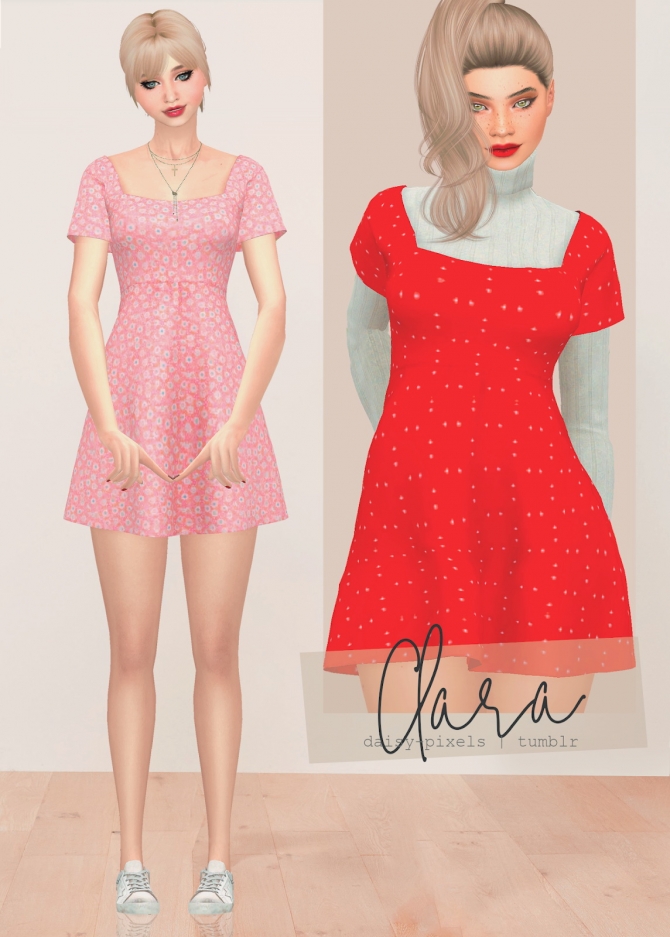 Clara Dress at Daisy Pixels » Sims 4 Updates