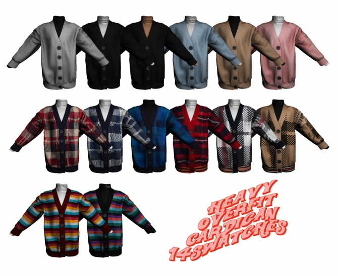 Heavy Overfit Cardigan at Kiro » Sims 4 Updates