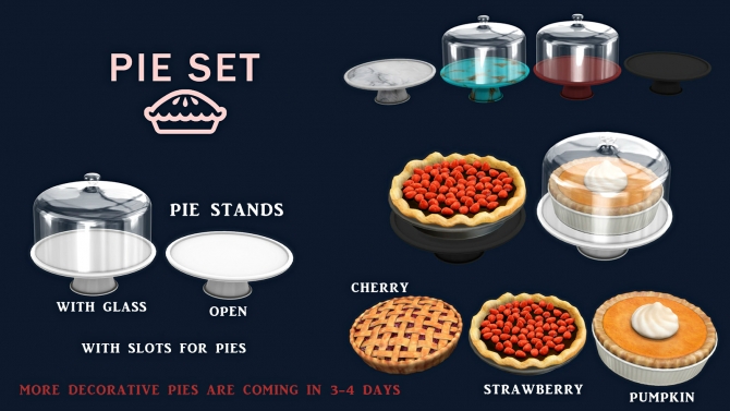 Pie Set (P) at Leo Sims » Sims 4 Updates