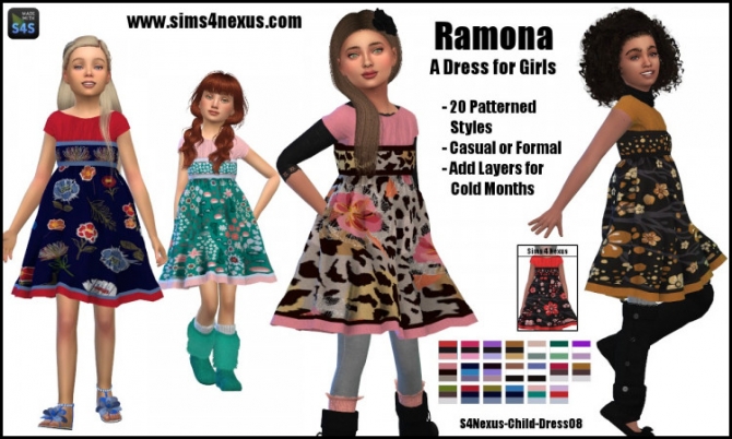 Ramona dress by SamanthaGump at Sims 4 Nexus » Sims 4 Updates