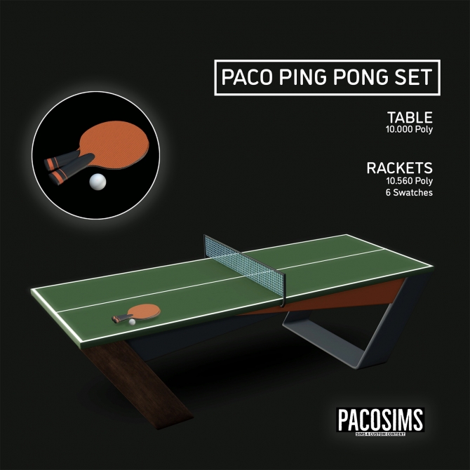 PING PONG TABLE (P) at Paco Sims » Sims 4 Updates