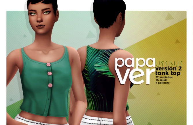 PAPAVER VERSION TWO cropped tank top at Viiavi » Sims 4 Updates