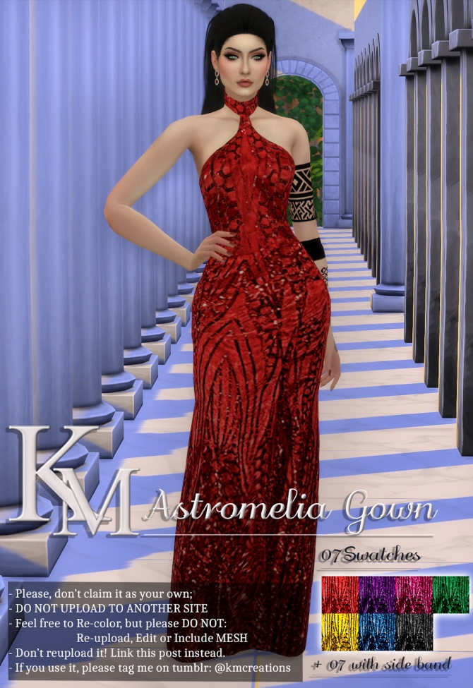 Astromelia Gown by Katarina at KM » Sims 4 Updates