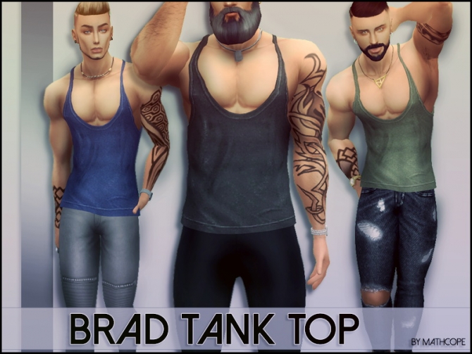 Brad tank top by Mathcope at Sims 4 Studio » Sims 4 Updates