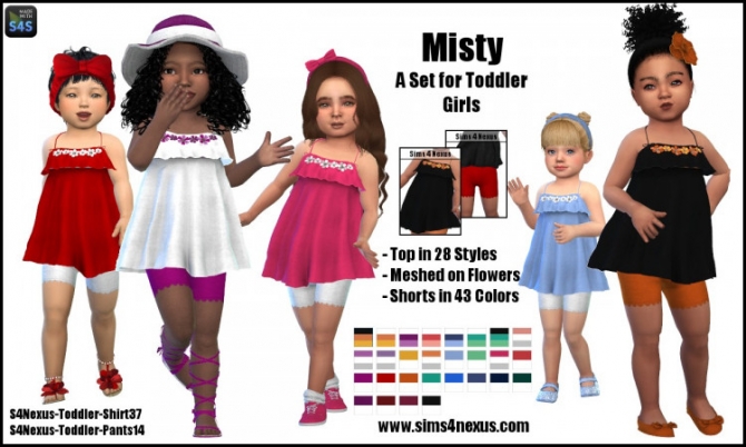 Misty top and shorts by SamanthaGump at Sims 4 Nexus » Sims 4 Updates