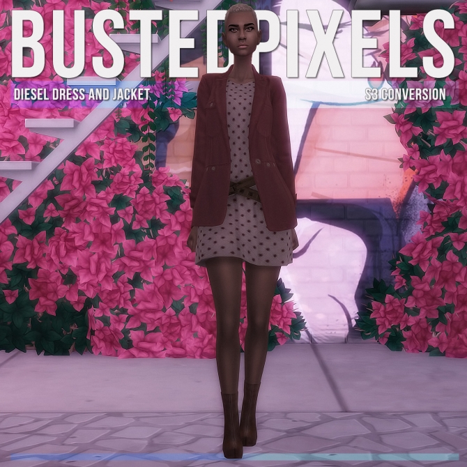 Diesel Dress And Jacket S3 Conversion at Busted Pixels » Sims 4 Updates