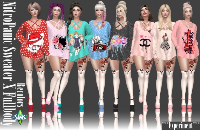 NitroPanic Sweater X Fullbody Recolors at Annett’s Sims 4 Welt » Sims 4 ...
