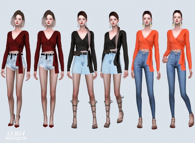 Wrap Crop Top (P) at Marigold » Sims 4 Updates