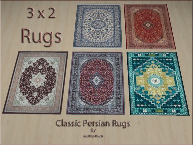 Classic Persian Rugs 3x2 by oumamea at Mod The Sims » Sims 4 Updates