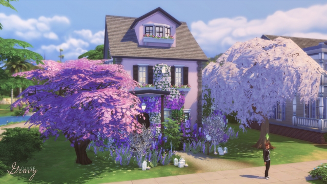 Overgrown Pink House at GravySims » Sims 4 Updates