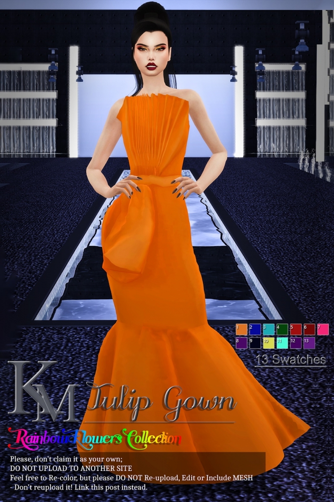 Tulip Gown by Katarina at KM » Sims 4 Updates