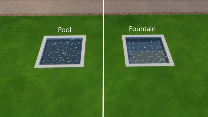 Small Green Leaves Pool and Fountain Water by Teknikah at Mod The Sims ...