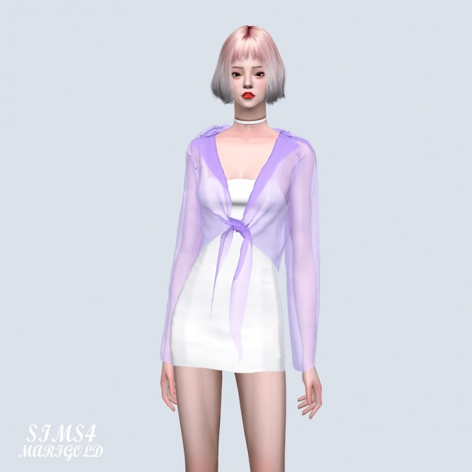 See-Through Shirt With Mini Dress (P) at Marigold » Sims 4 Updates