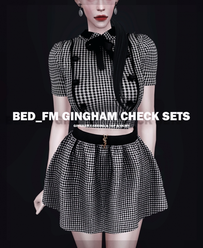 FM Gingham check sets at Bedisfull – iridescent » Sims 4 Updates