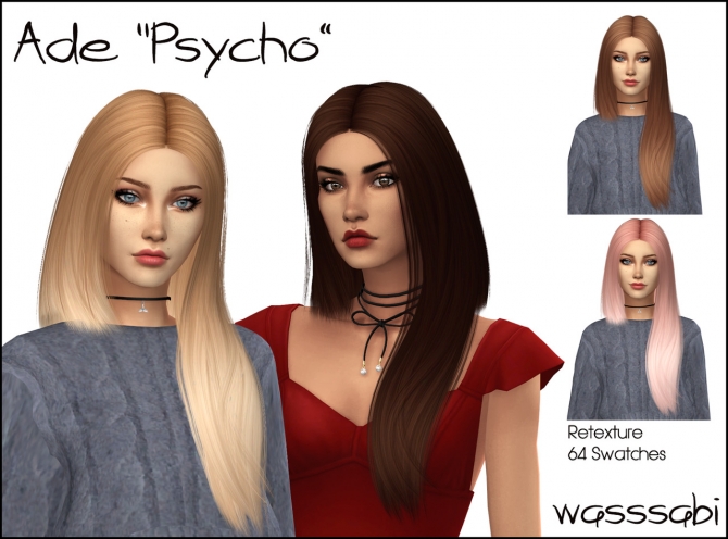 Ade Psycho hair retexture at Wasssabi Sims » Sims 4 Updates