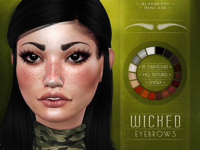 Wicked & Lush eyebrows at Blahberry Pancake » Sims 4 Updates
