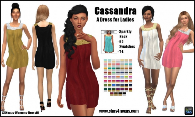Cassandra dress by SamanthaGump at Sims 4 Nexus » Sims 4 Updates