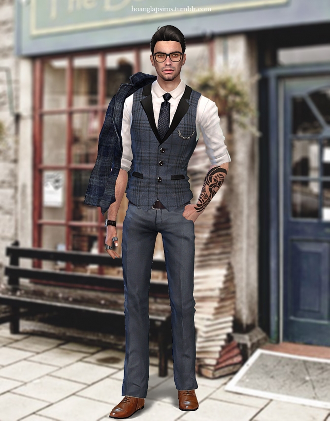 Professor Suit (P) at HoangLap’s Sims » Sims 4 Updates
