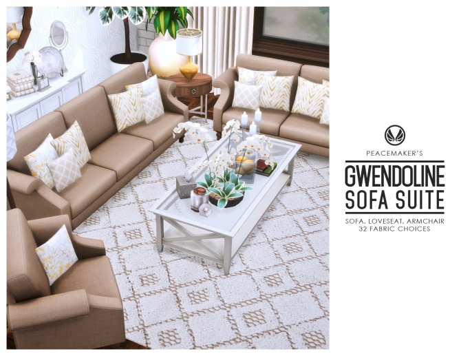 Gwendoline Sofa Suite Classic Scroll Arm Style at Simsational Designs ...