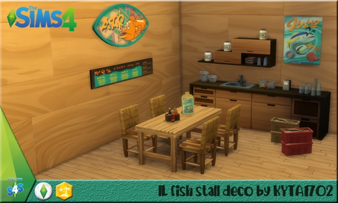 Sulani fish stall deco set at Simmetje Sims » Sims 4 Updates