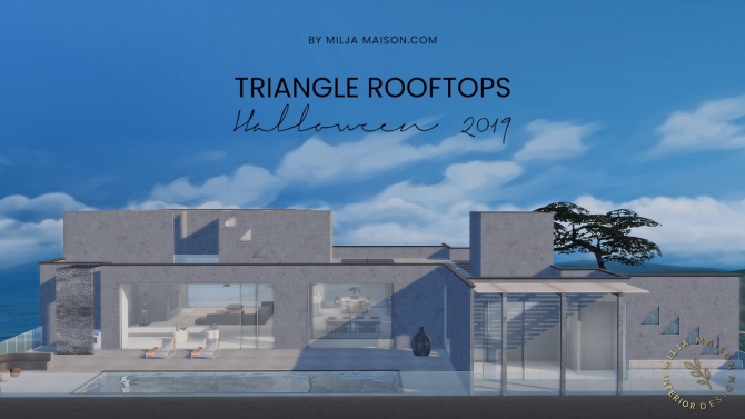 TRIANGLE ROOFTOPS HOUSE at Milja Maison » Sims 4 Updates