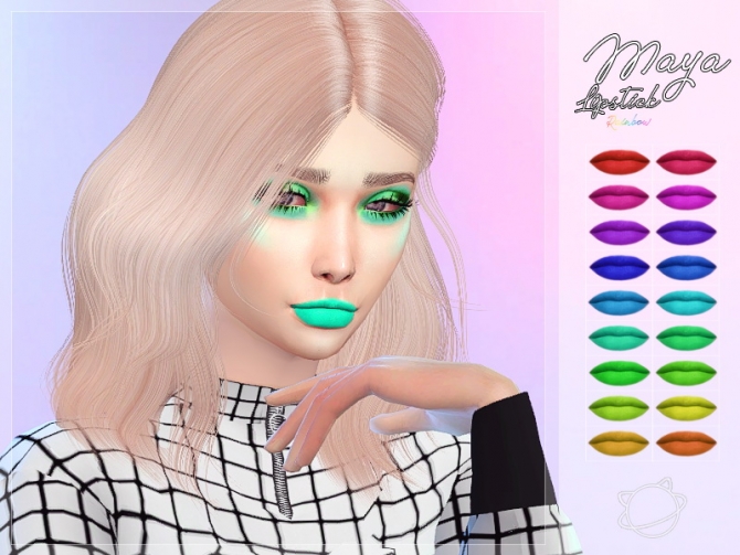 Maya Lipstick Rainbow Edition at Yuumia Universe CC » Sims 4 Updates