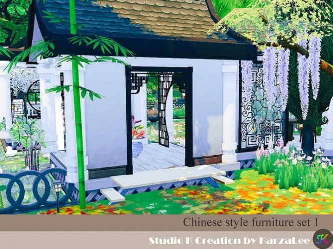 Chinese style furniture set 1 at Studio K-Creation » Sims 4 Updates