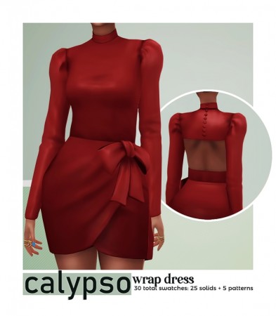 CALYPSO wrap dress at Viiavi » Sims 4 Updates
